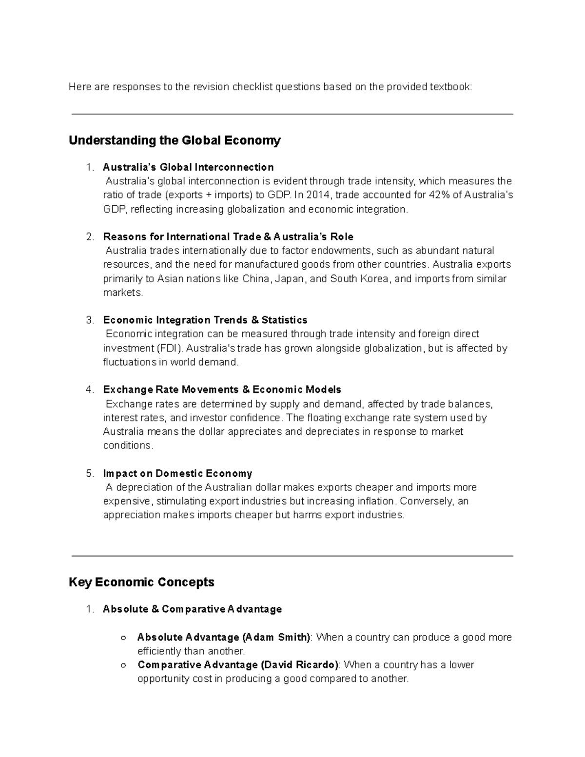 External Exam Tips: Understanding the Global Economy (ECO 101) - Studocu