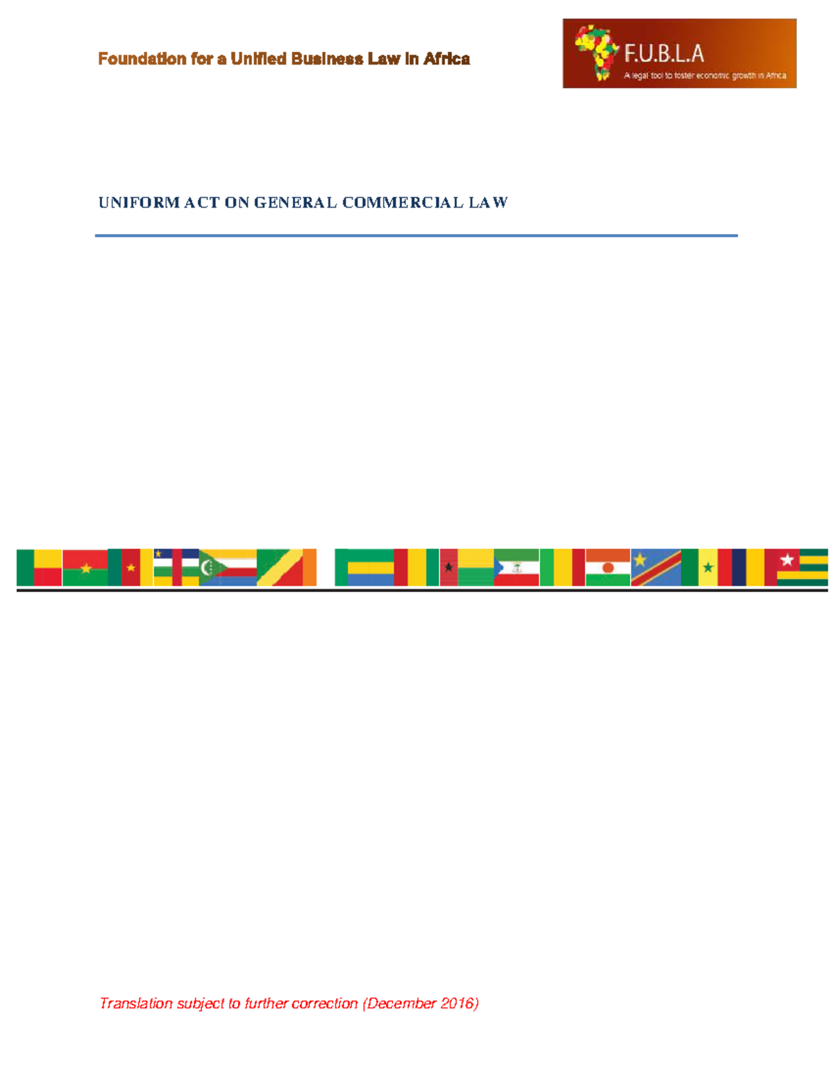 OHADA General Commercial Law Overview and Key Provisions (2010) - Studocu
