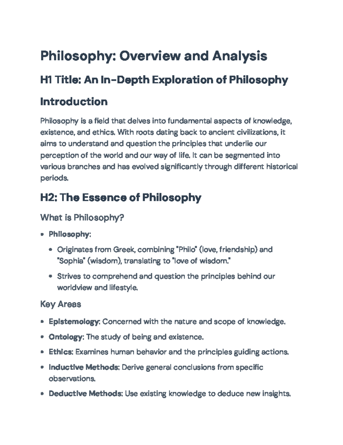 Philosophy 101: An Overview of Key Concepts and Historical Development ...