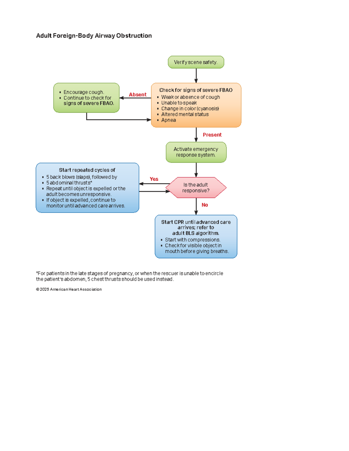 Algorithm BLS Adult FBAO - Emergency Response Guidelines - Studocu