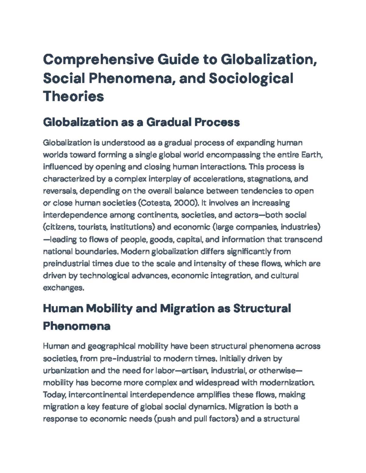 Comprehensive Guide to Globalization and Sociological Theories (SOC 101) - Studocu