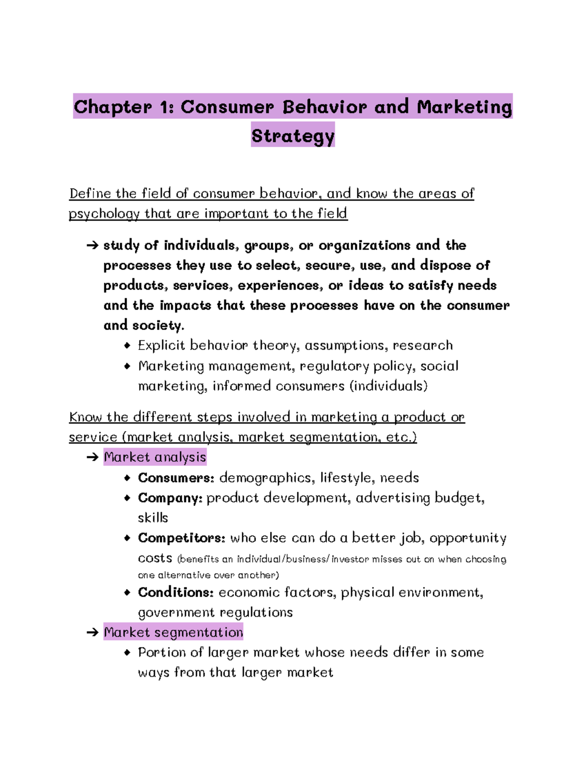 Consumer Behavior Insights: Key Concepts & Marketing Strategies - Studocu
