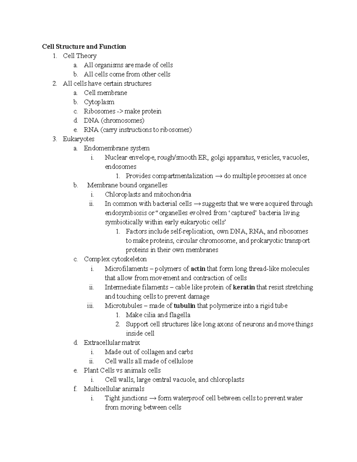 Final Exam Study Guide: Cell Structure, Function, and Genetics (BIO 101 ...