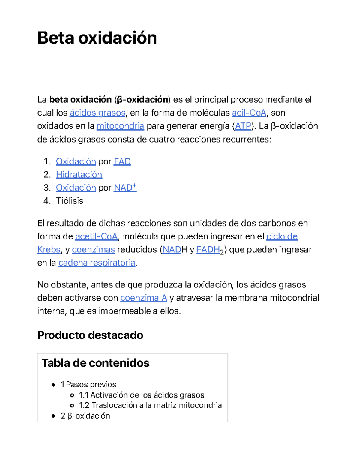 Beta Oxidación: Proceso y Rendimiento Energético - Material de Ayuda ...