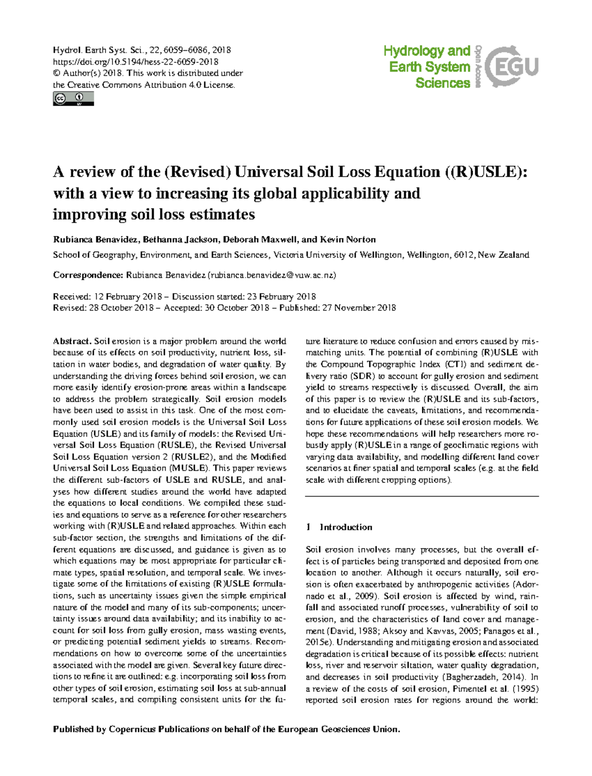 USLE: A Comprehensive Review of the Universal Soil Loss Equation - Studocu