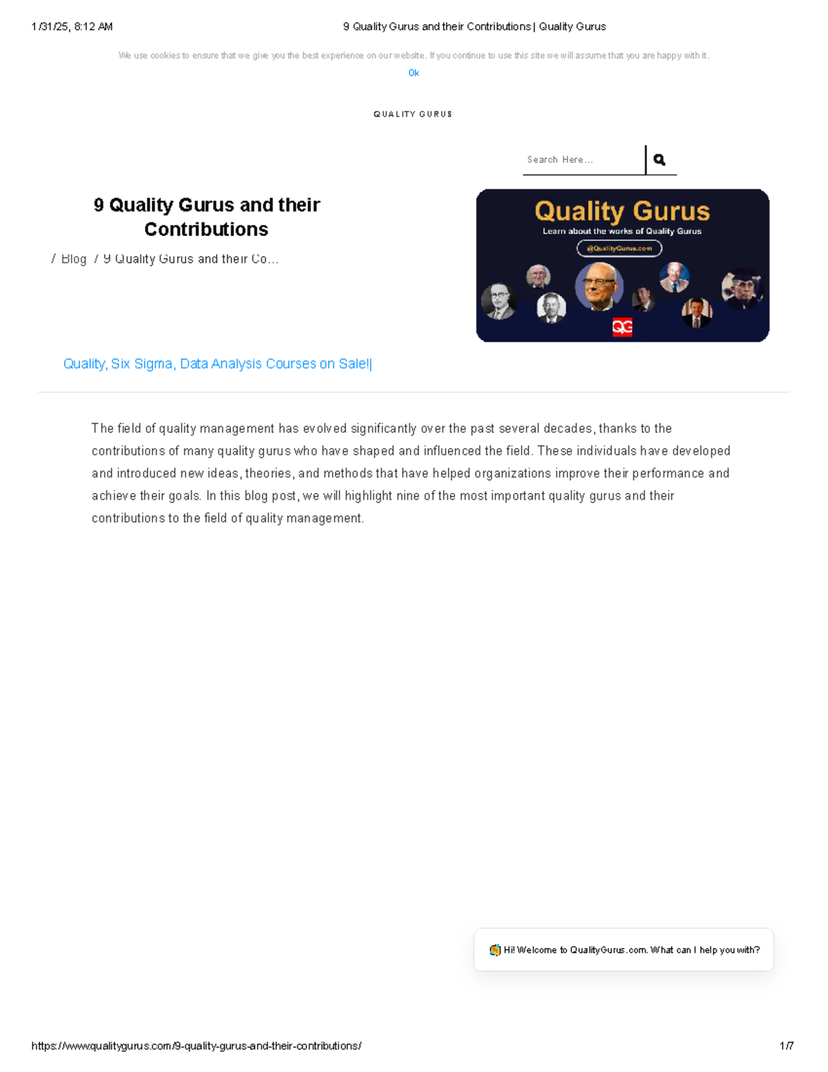 9 Quality Gurus and their Contributions Quality Gurus - Q U A L I T Y G ...