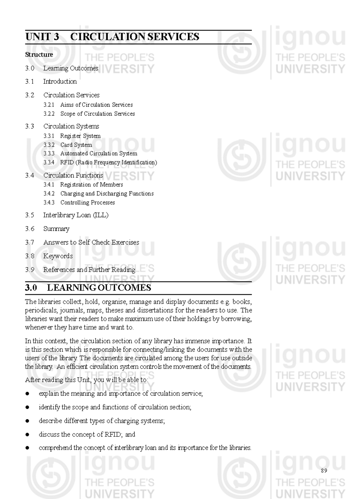 Circulation Services Notes (Unit 3) - Library Management - Studocu