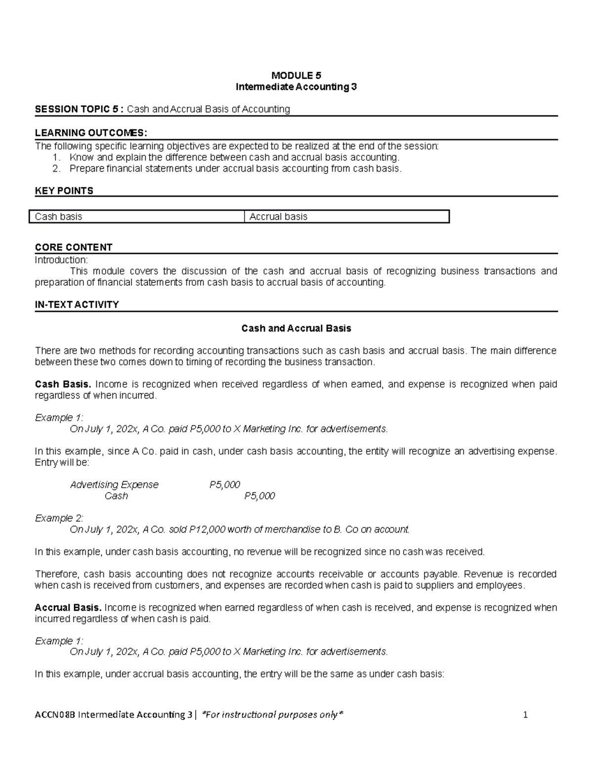 ACCN08B: Module 5 - Differences Between Cash and Accrual Accounting ...