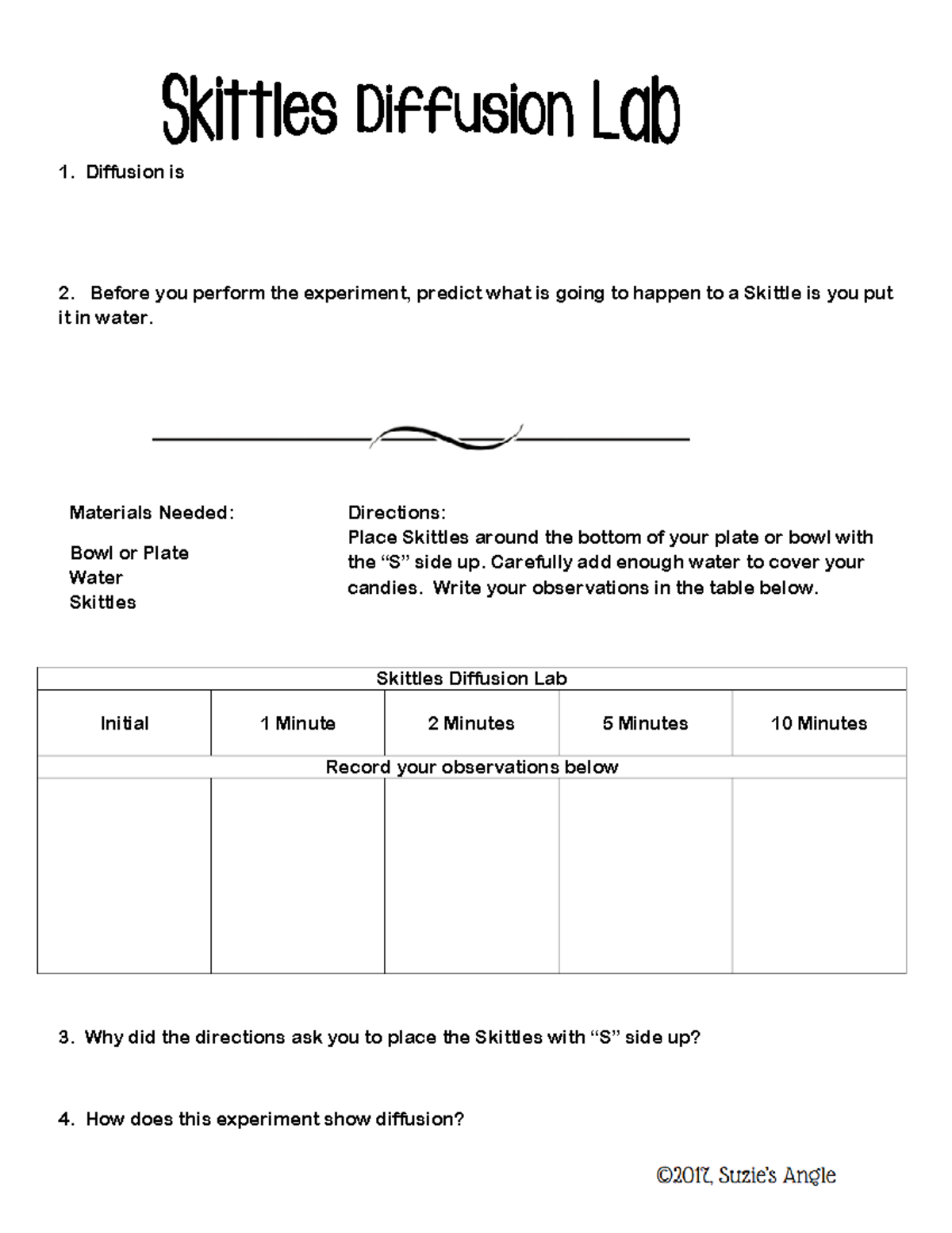 Diffusionand Osmosis Lab Packets-1 - Diffusion is Before you perform ...