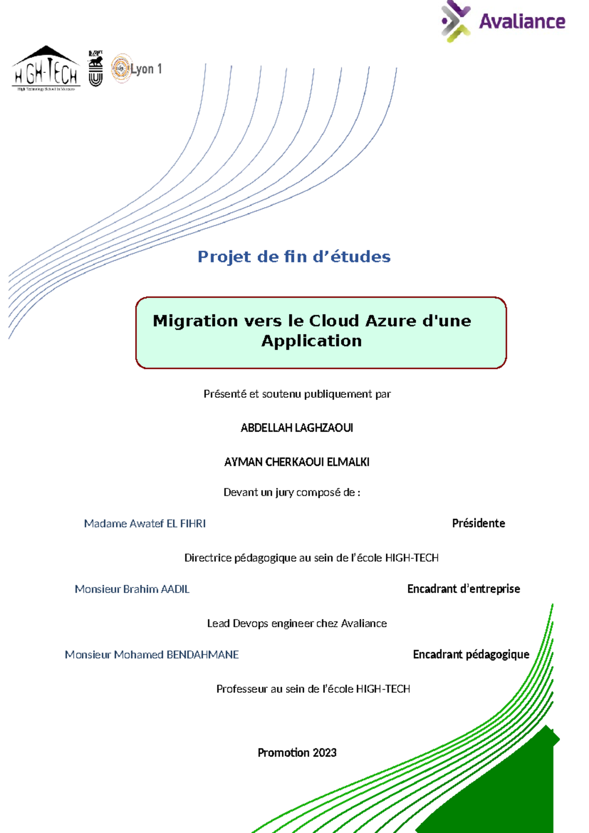 Rapport de Stage PFE: Migration d'Application vers Cloud Azure - Studocu