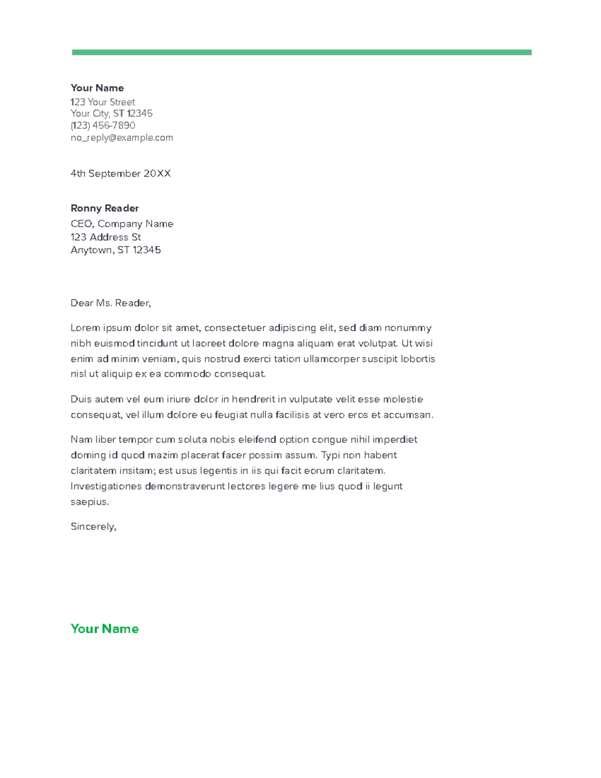 Sample Letter Template for Professional Correspondence - Studocu