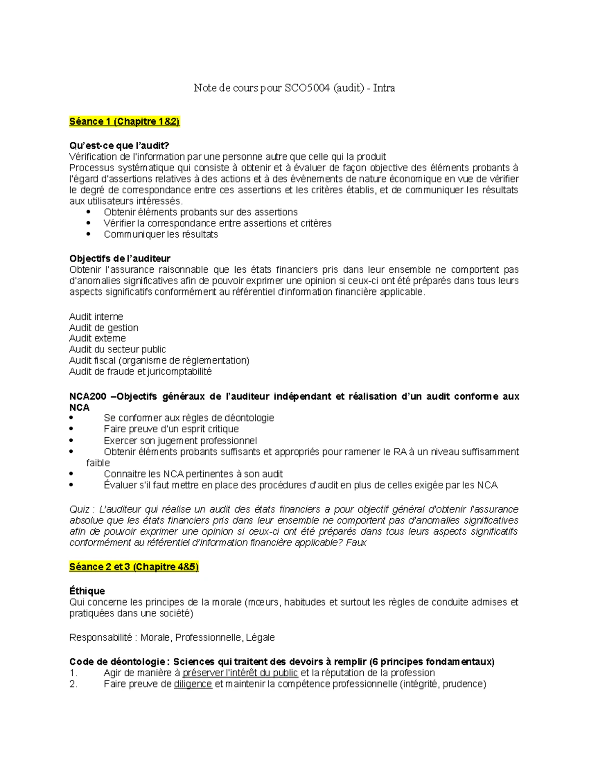 Seuil de signification - Chapitre 5 – Seuil de signification Étape 1 ...