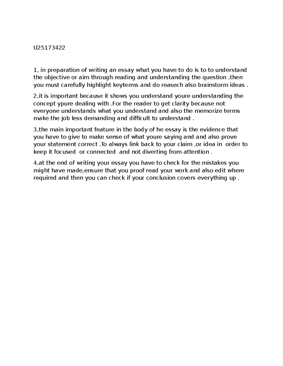 U25173422 Essay Writing Tips: Understanding Objectives & Structure ...