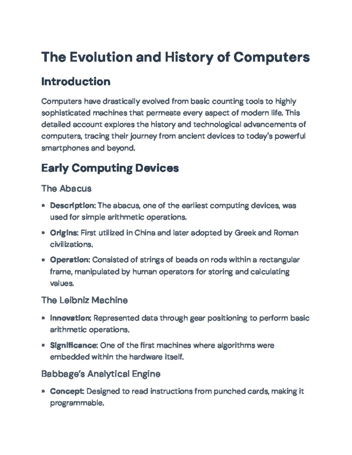 The Evolution and History of Computers: From Abacus to Smartphones - The Evolution and History ...