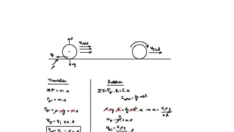 Sliding and Rolling Without Slipping: Physics Concepts Explained - Studocu