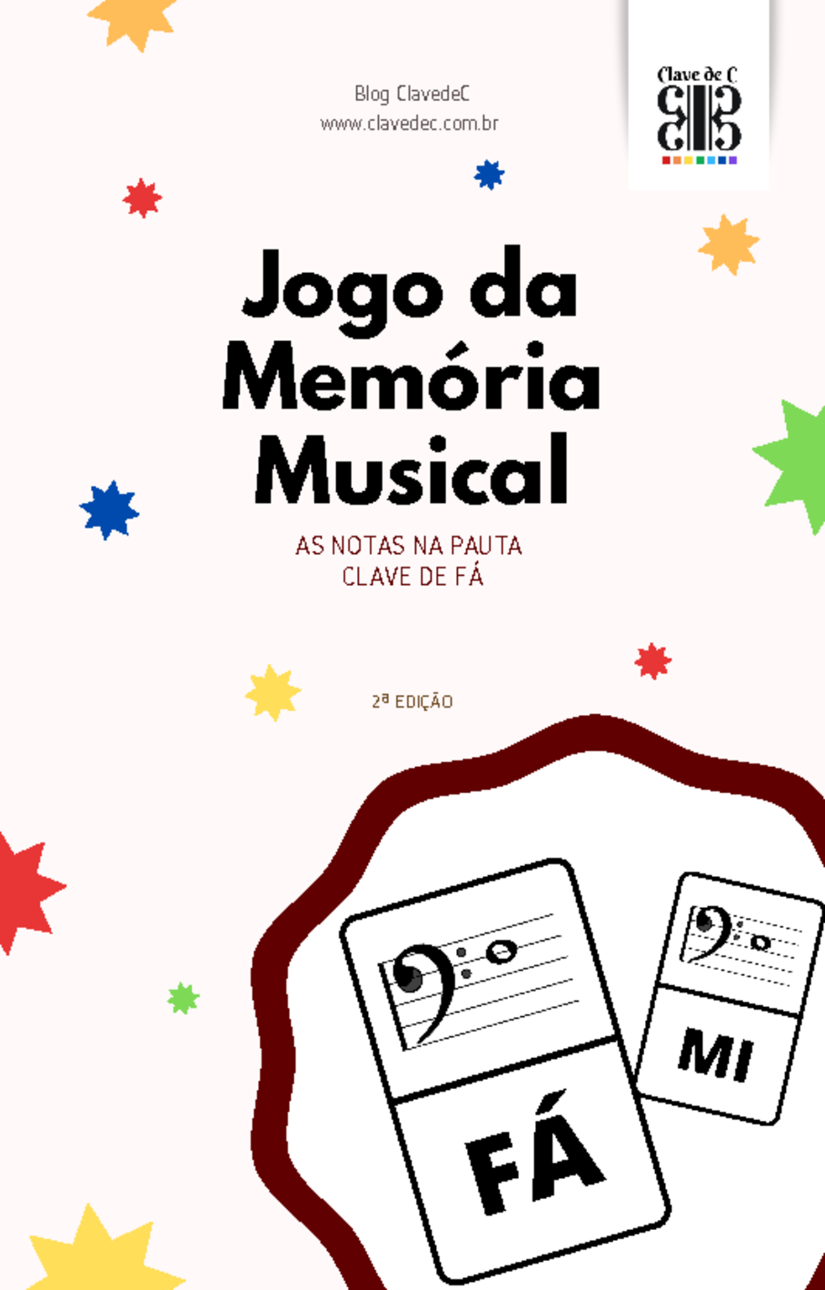 Jogo da Memória Musical - As Notas na Pauta - Clave de Fá - FÁ MI Jogo ...