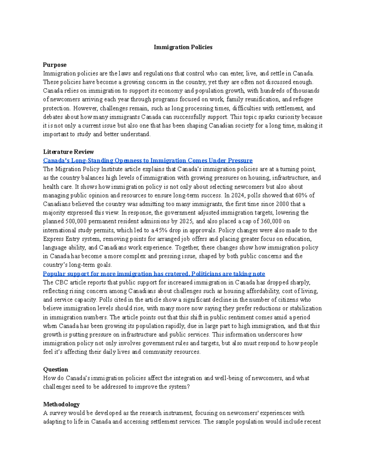 Immigration Policies in Canada: Challenges & Integration Strategies (1. ...
