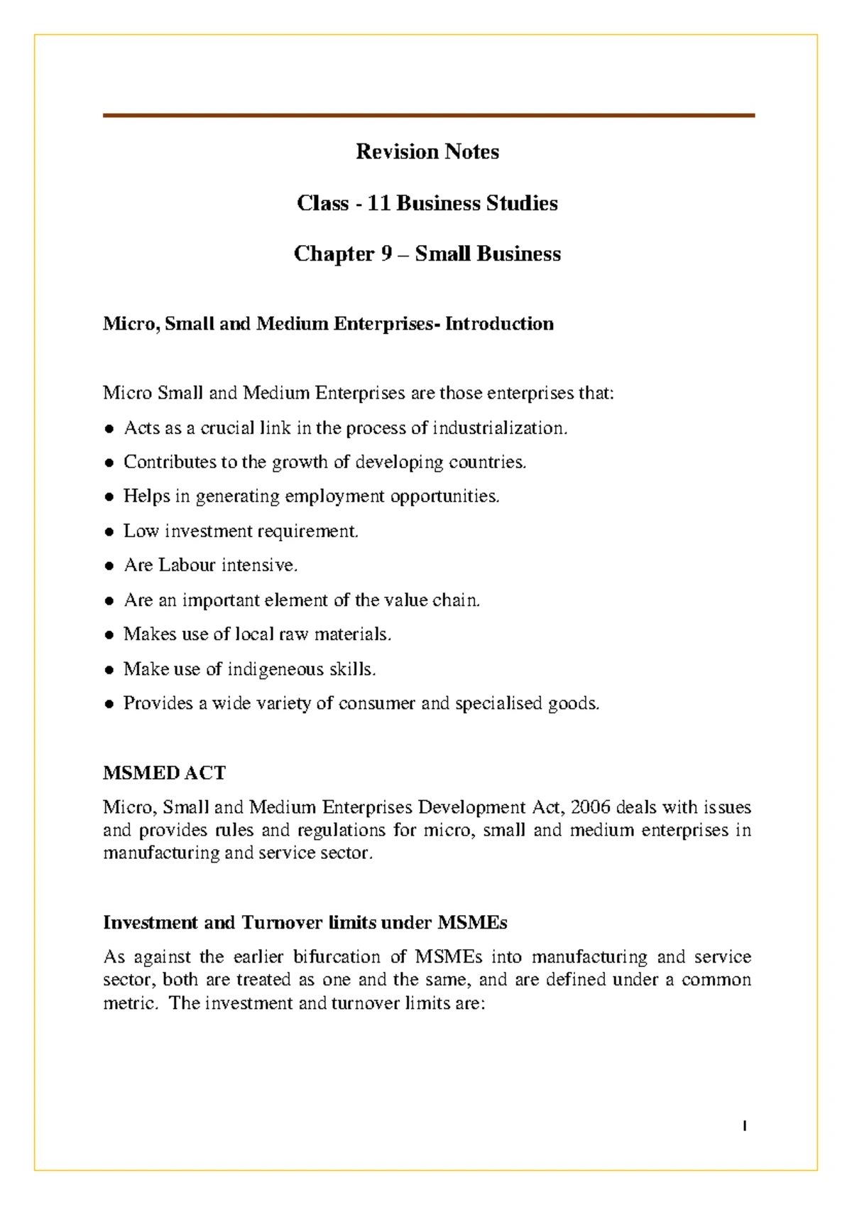 Class 11 Business Studies Chapter 2 - Revision Notes - Revision Notes ...