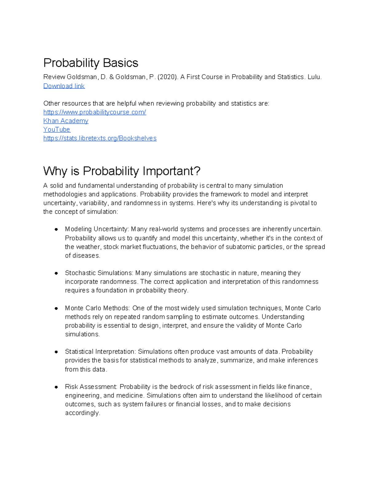 M2L5 Probability Basics: Key Concepts and Applications - Studocu