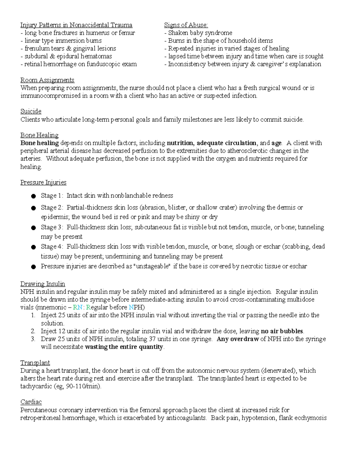 Injury Patterns and Nursing Considerations: UWorld NCLEX Review - Studocu