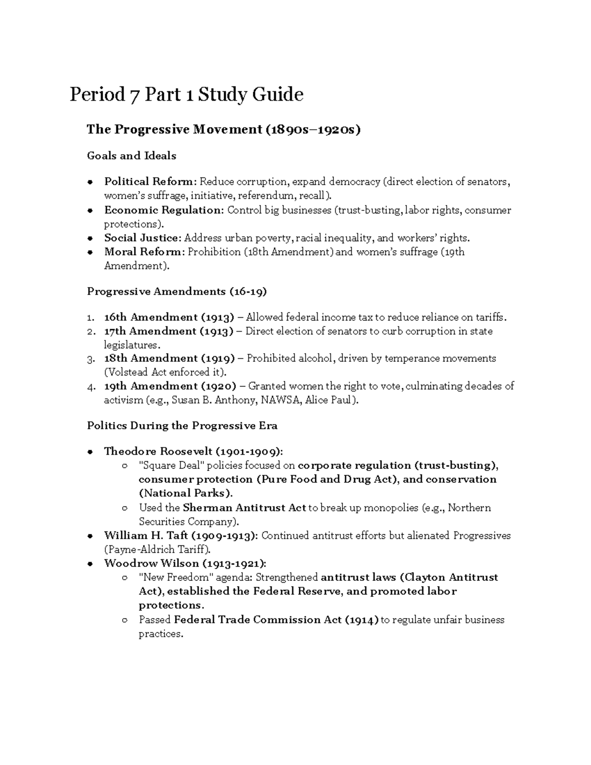Period 7 Part 1 Study Guide - Period 7 Part 1 Study Guide The ...