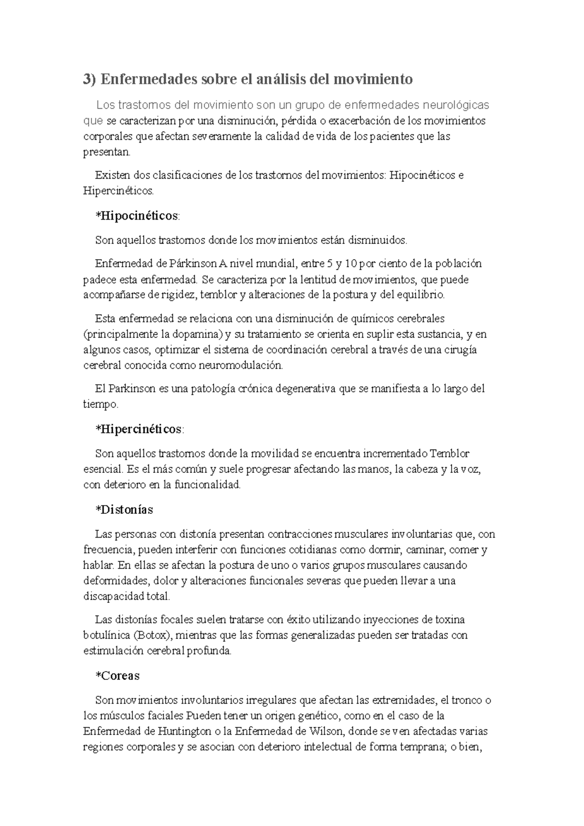 Deporte 3) - Favil - 3) Enfermedades sobre el análisis del movimiento ...
