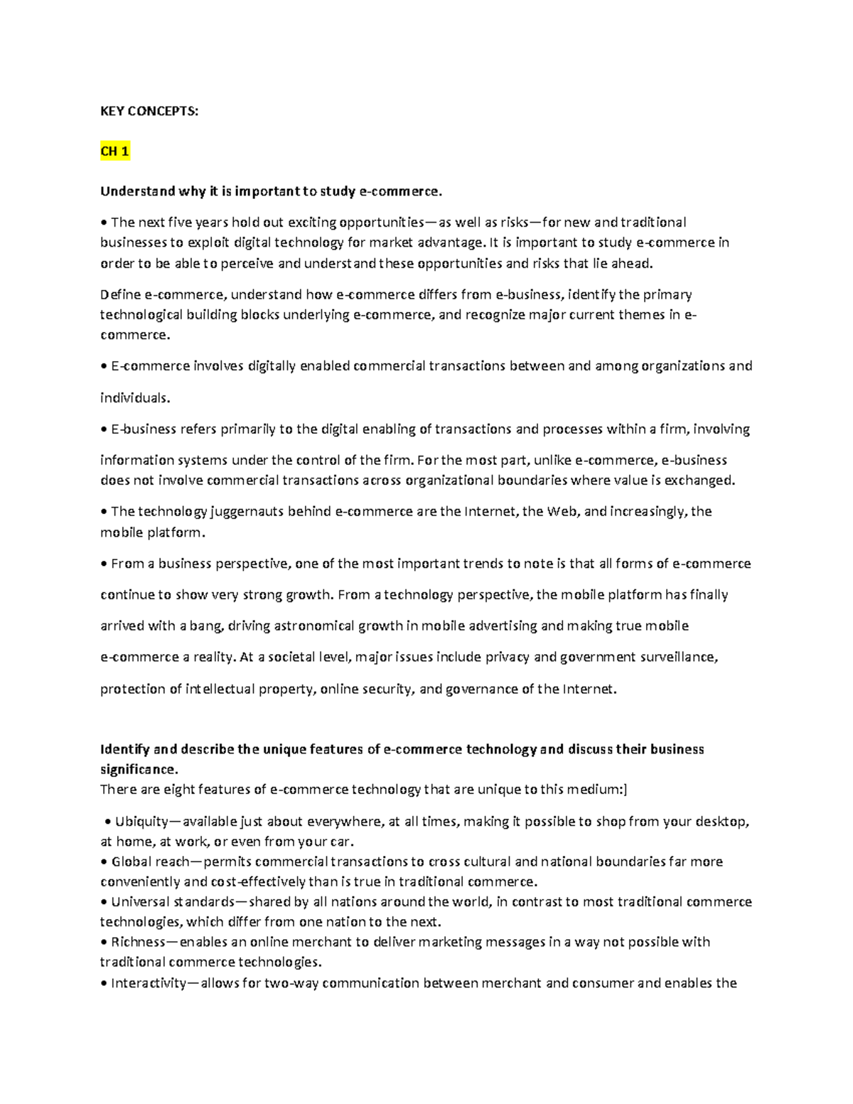 Key Concepts for CH 1 & 2: Understanding Digital Technology in E ...