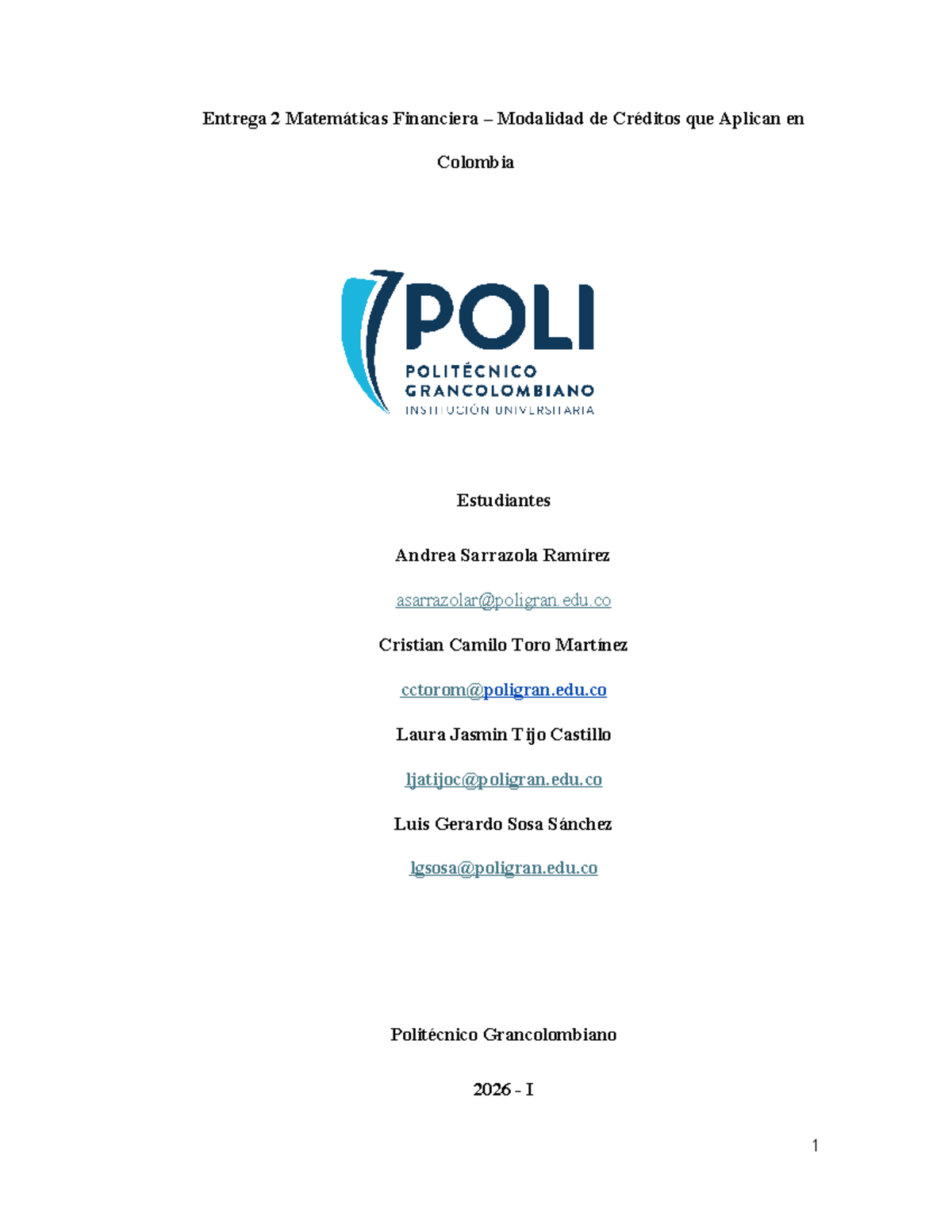 Entrega 2: Modalidades de Crédito en Colombia - Matemáticas Financieras ...