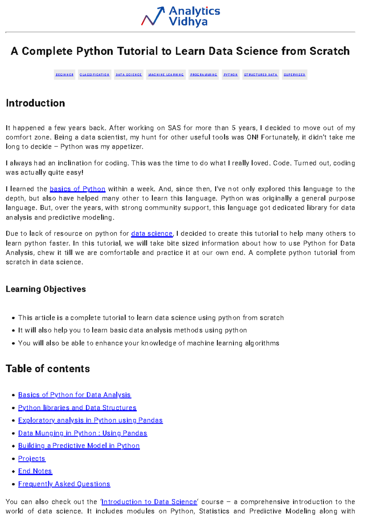 A Complete Python Tutorial to Learn Data Science from Scratch - A Complete Python Tutorial to ...