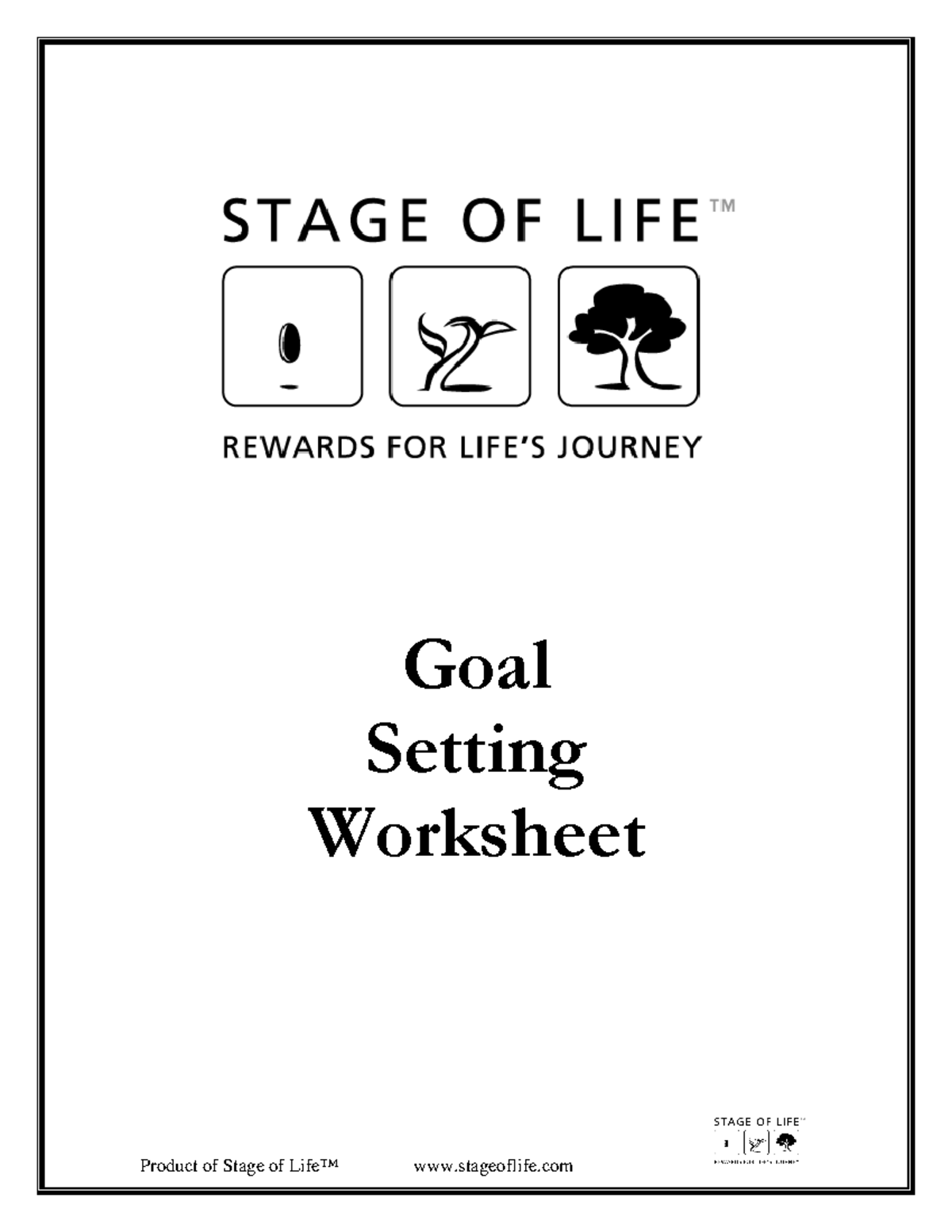 Stage of Life Goal Setting - Goal Setting Worksheet Stage of Life Goal ...