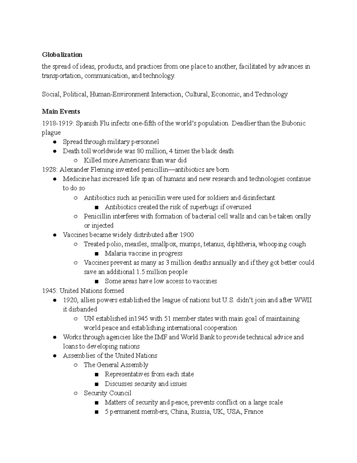 Unit 9 Review: Globalization and Its Impact on Society (APWH) - Studocu