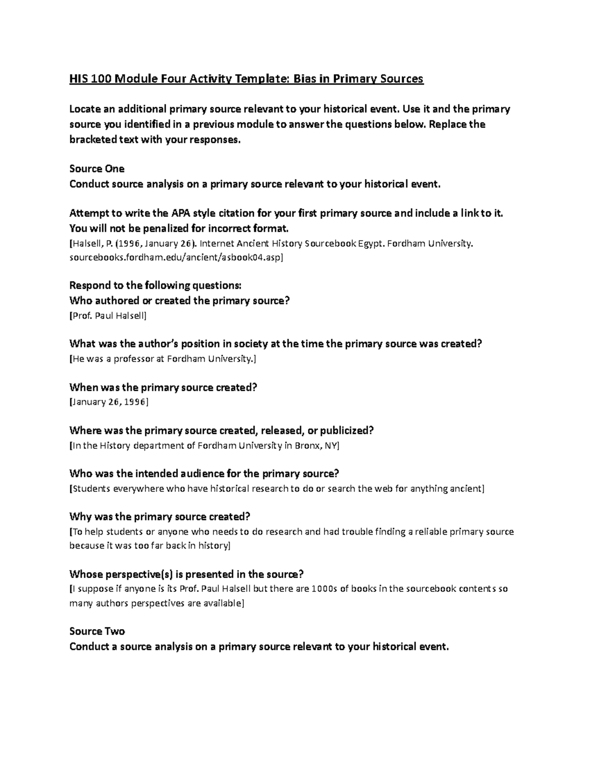 HIS100 ACT4-1biasinprimsour - Copy - HIS 100 Module Four Activity ...