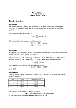 Ch07 Problem Solutions-2 - CHAPTER 7 Swaps Practice Questions Problem 7. A bank enters into an ...