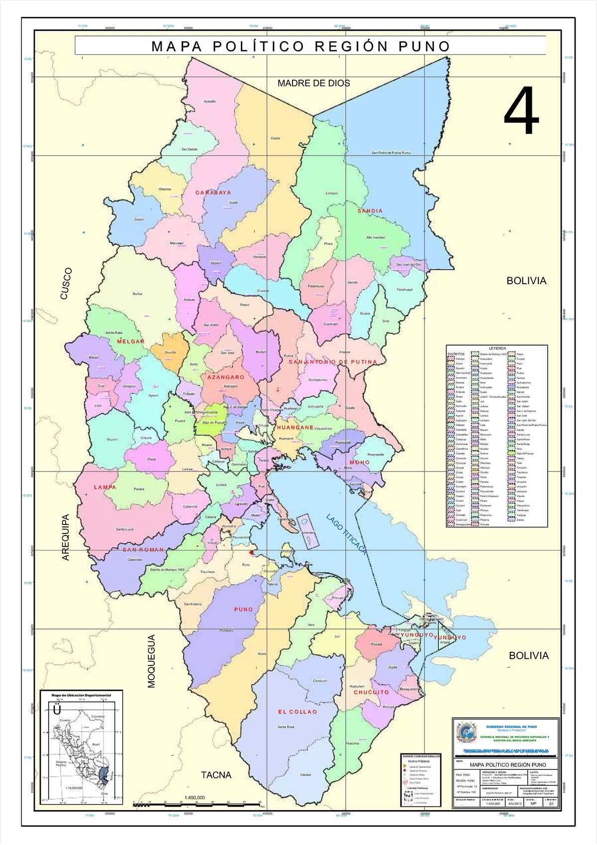 Mapa Político de la Región Puno (MP-2013) - Studocu