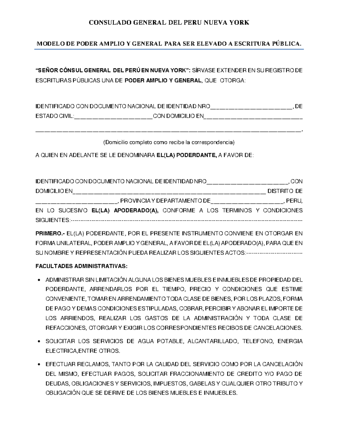 AG1 - Modelo PARA Poder Amplio Y General ( Largo) - CONSULADO GENERAL ...
