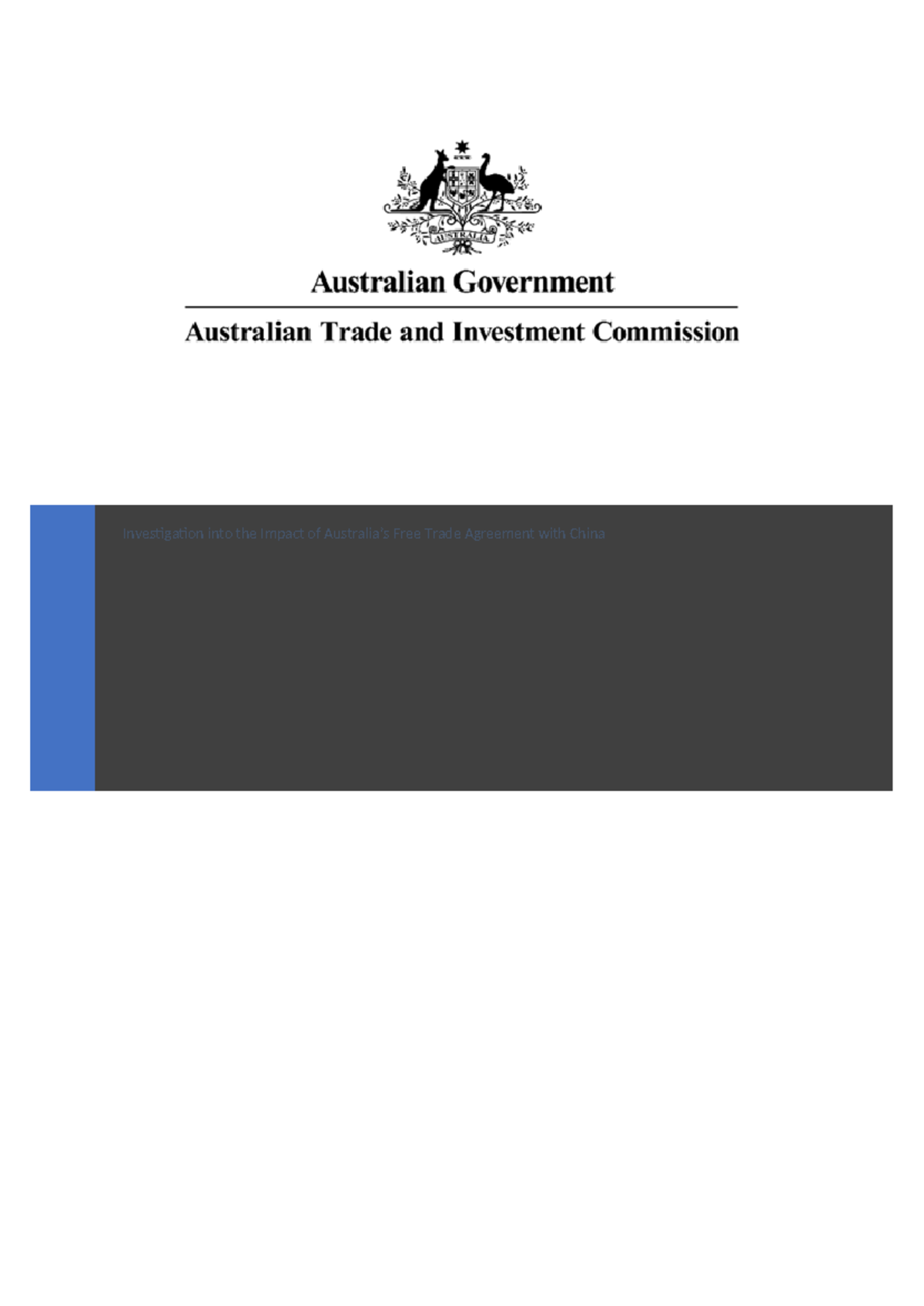 SIA2 Investigative Essay: Impact of ChAFTA on Australia's Economy - 12 ...