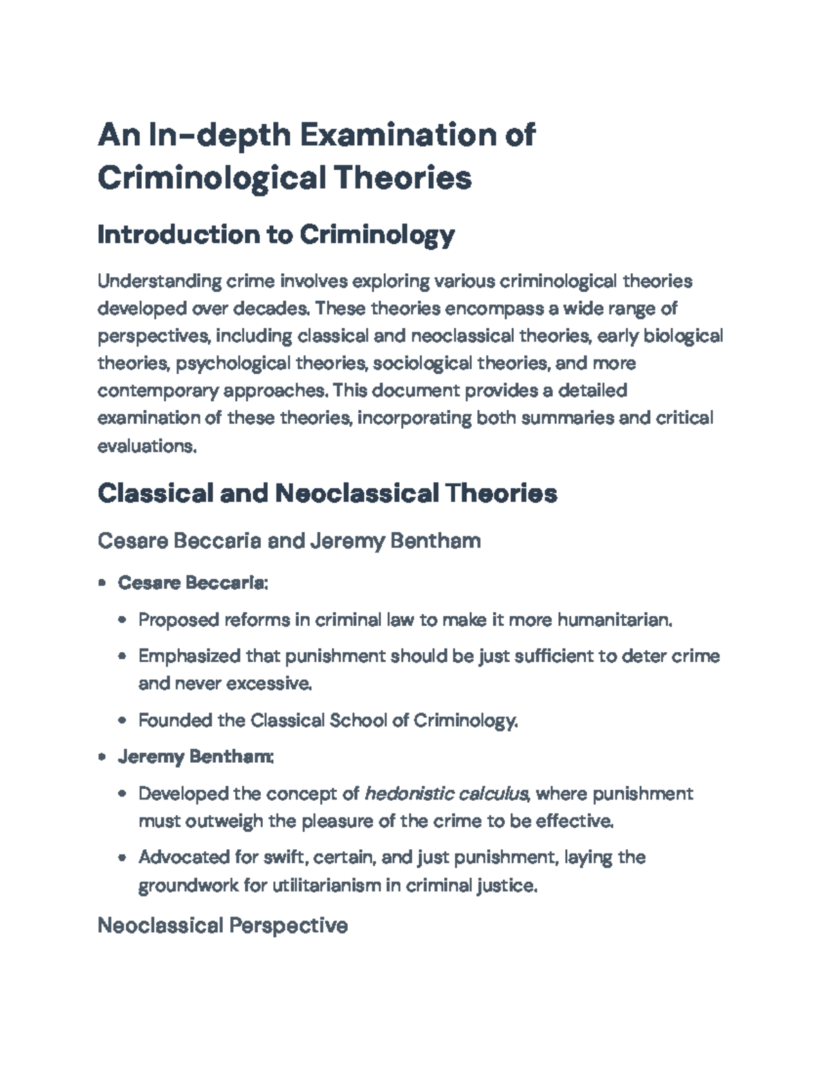 An In-depth Examination of Criminological Theories: Insights ...