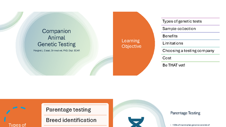 Genetic Testing in Canines: Parentage & Breed ID Insights - Studocu
