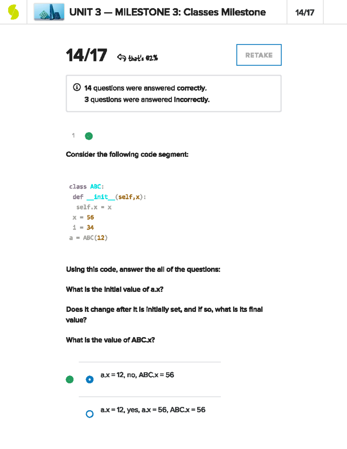 Sophia Introduction to Python Unit 3 Milestone 3 - UNIT 3 MILESTONE 3: Classes Milestone RETAKE ...