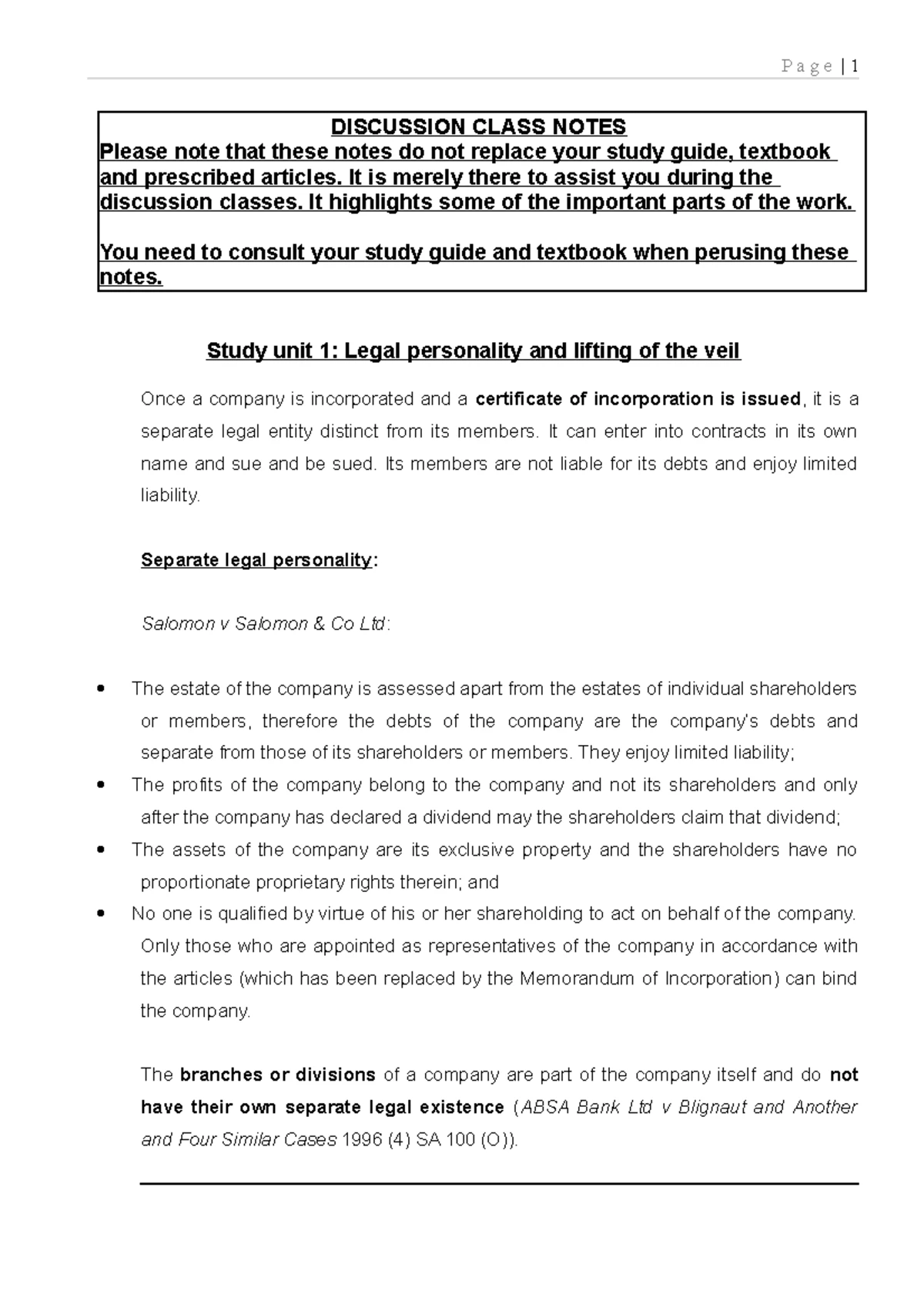 Grade 12 Business Studies Term 2 Chapter 14: Forms of Ownership Notes ...