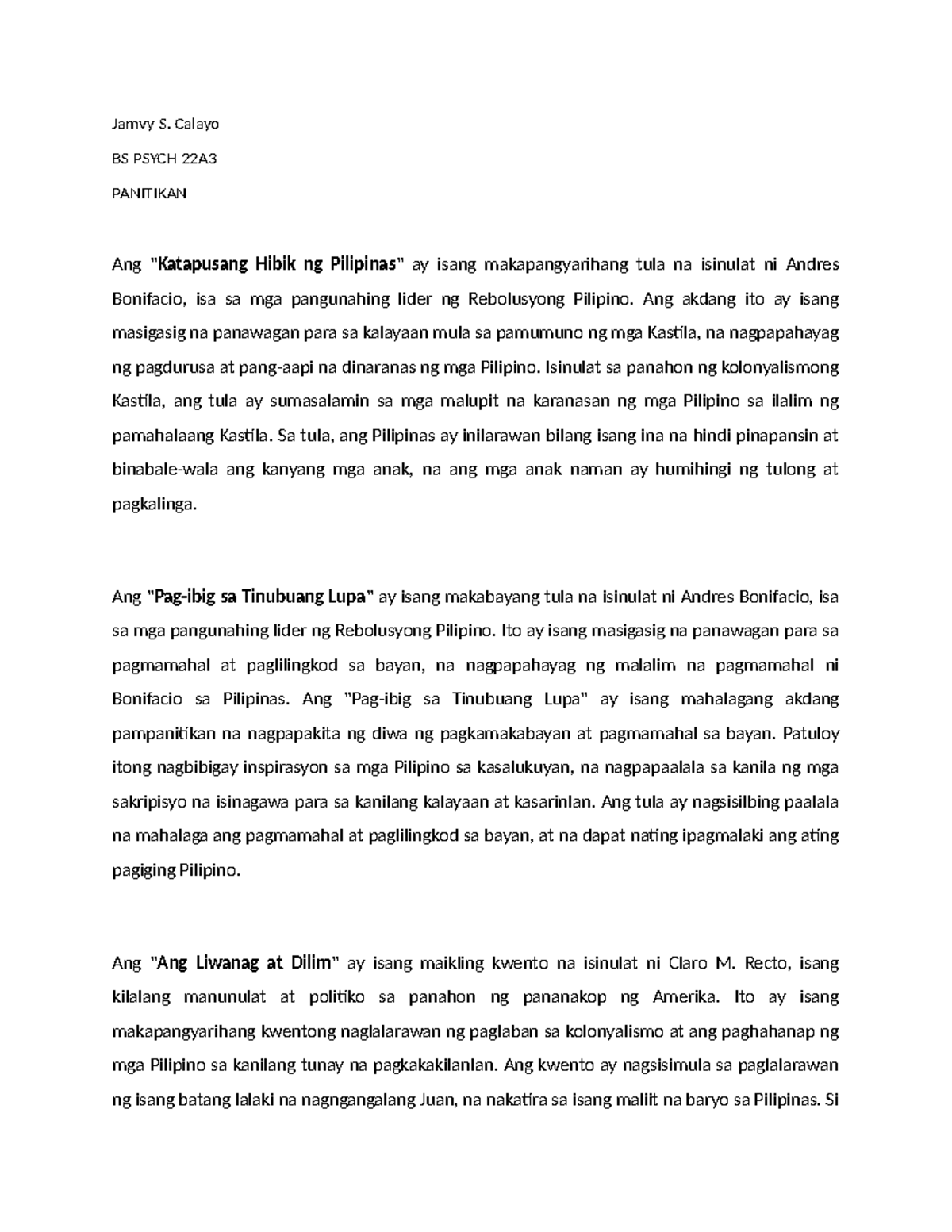 Panitikan sa Rehiyon: Mga Tula at Kwento ng Kalayaan at Pagkamakabayan ...
