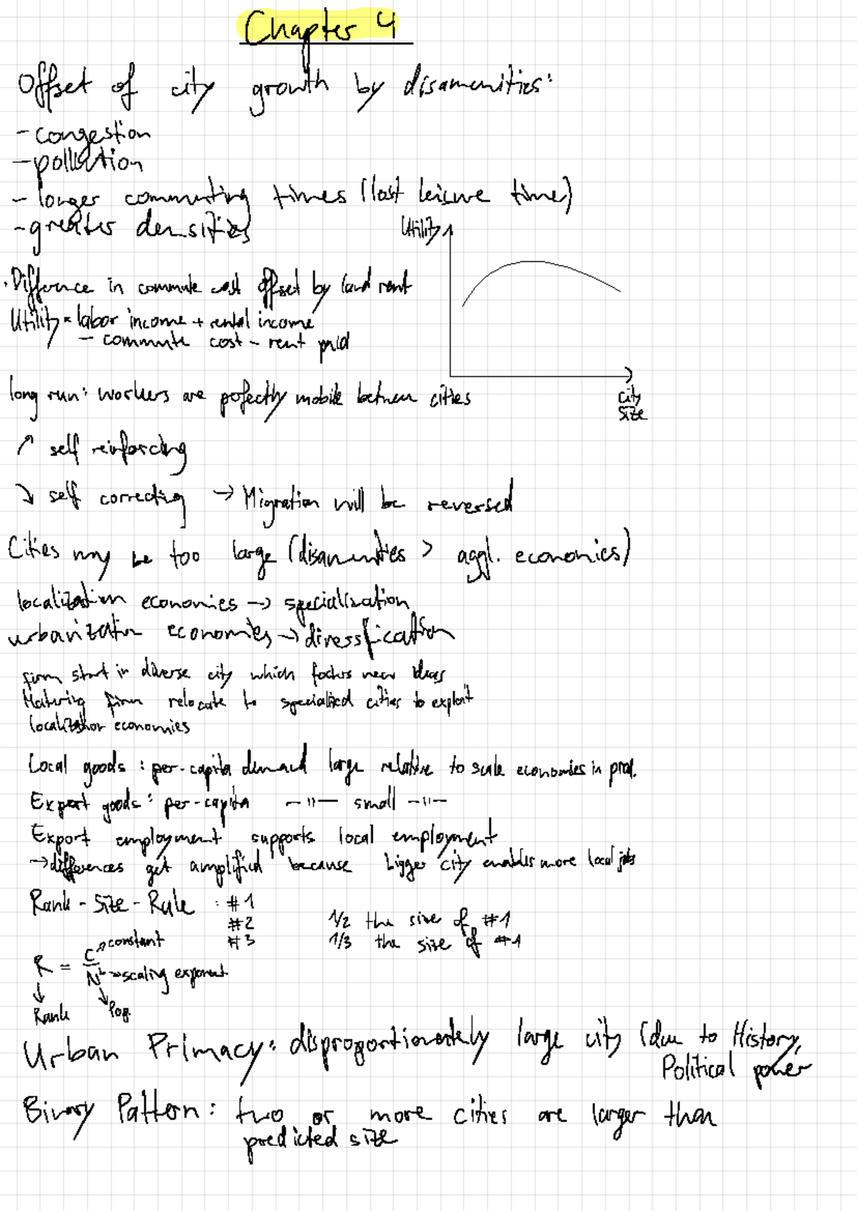 Summary of Chapter 4: City Growth, Congestion, and Economic Dynamics ...