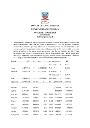 [Solved] In the Linear probability model what are the solutions to the - Econometrics 1 (ECO 341 ...