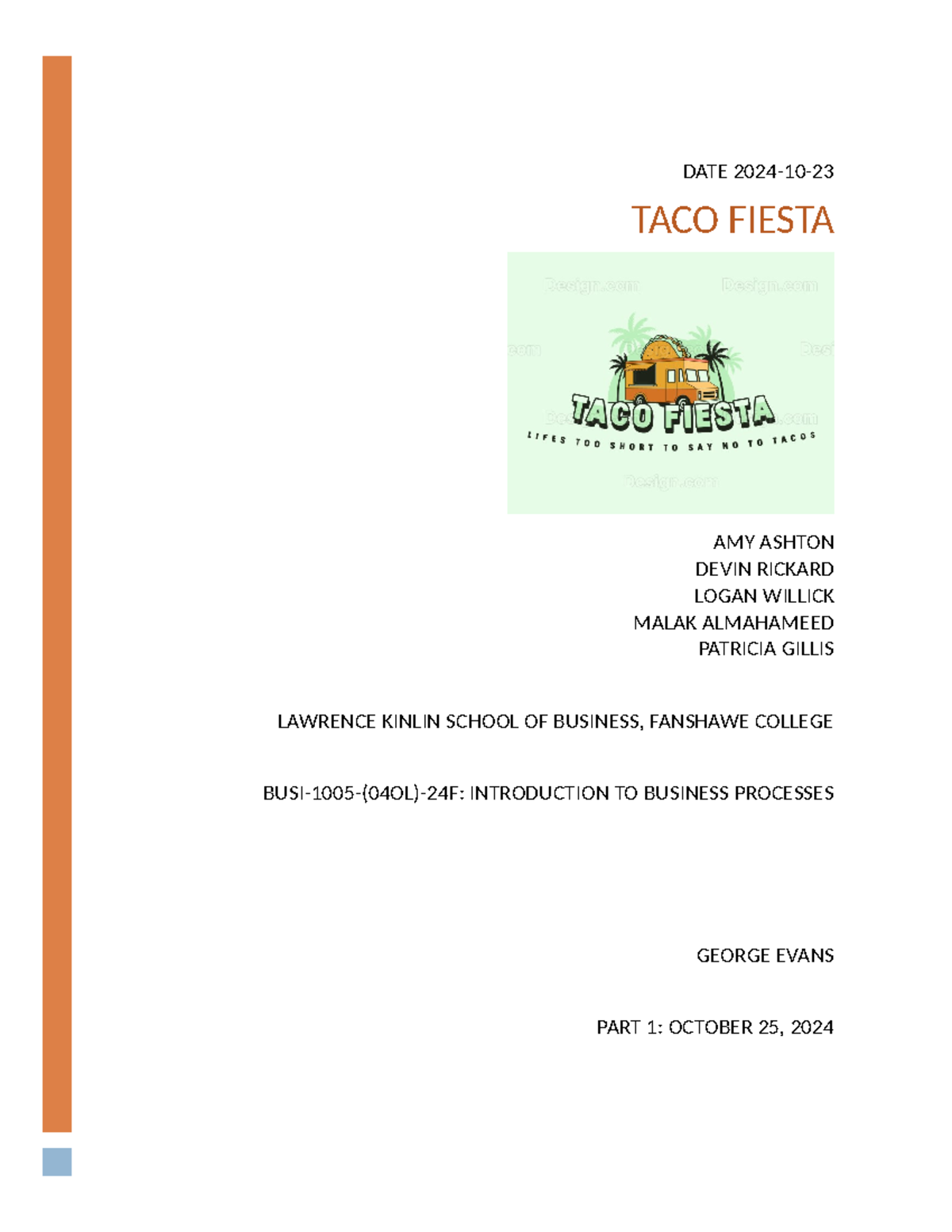 Business PLAN - MGMT-6133 - DATE 2024-10- TACO FIESTA AMY ASHTON DEVIN ...