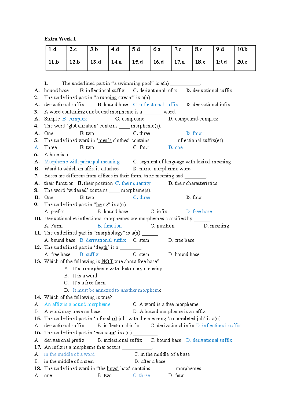 Extra Week 1 - Syntax Quiz Answers and Explanations - Studocu