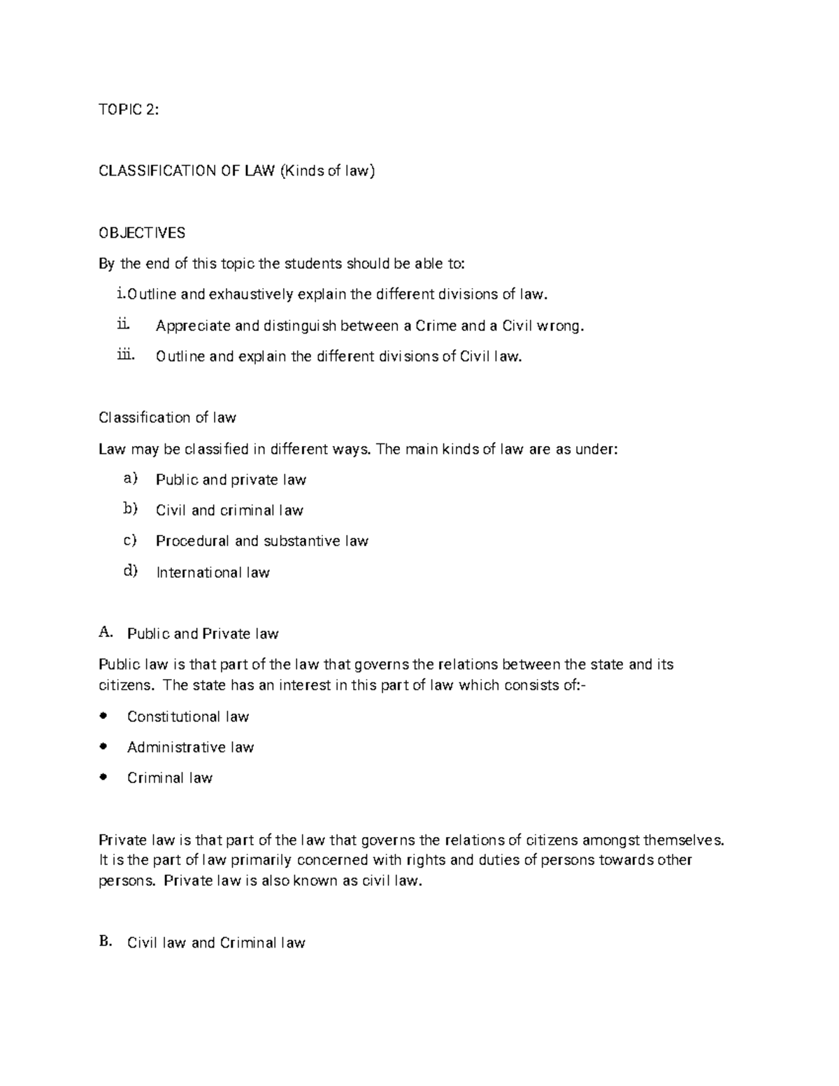 LAW 101: Classification of Law - Public, Private, Civil & Criminal ...