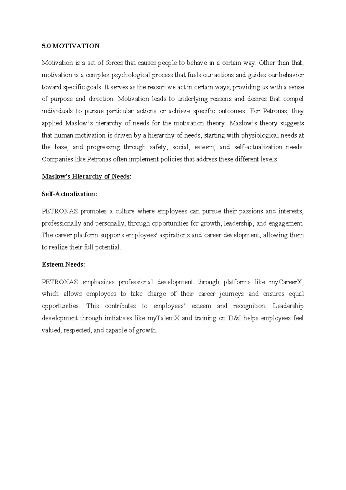 MGT162 Madam Asiah - Motivation & Control Strategies Summary - Studocu