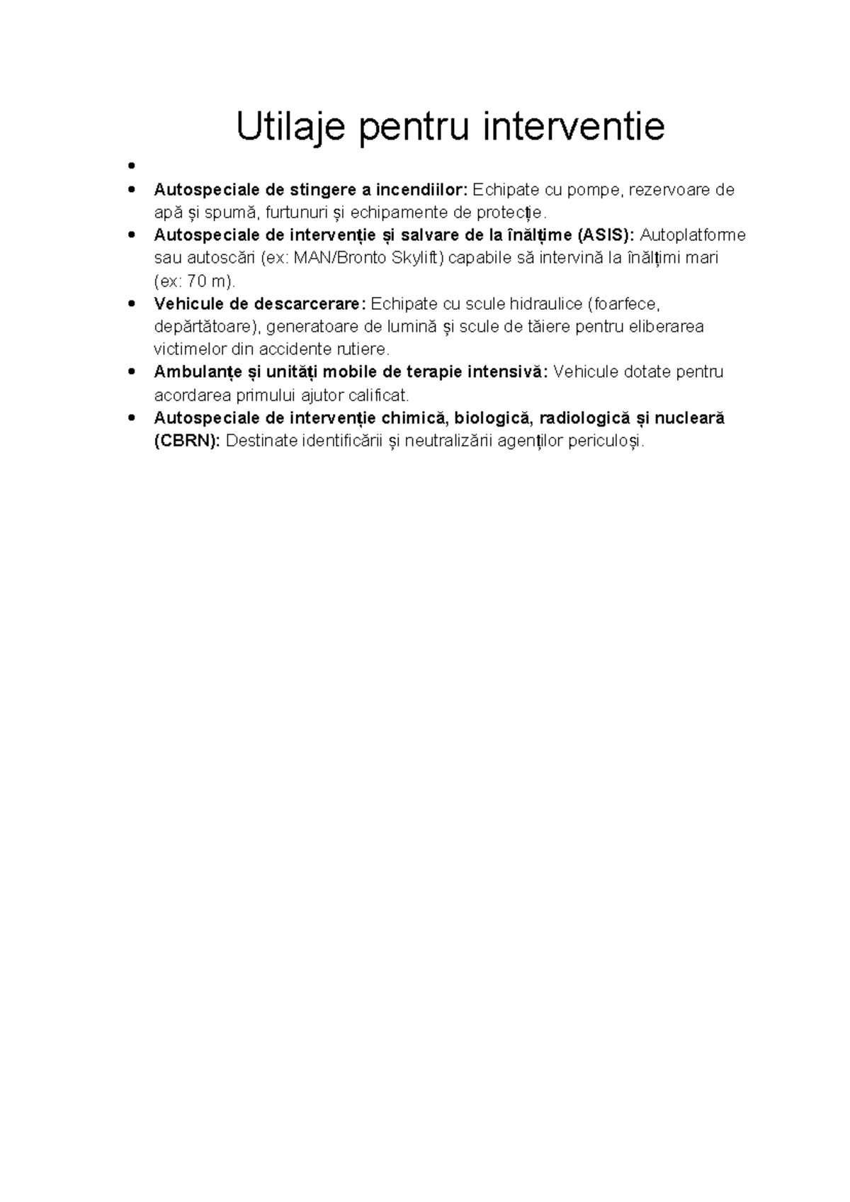 Utilaje pentru interventie - Utilaje pentru interventie Autospeciale de ...