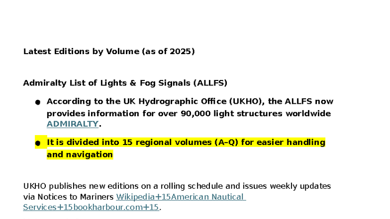 Admiralty List of Lights & Fog Signals (ALLFS) - 2025 Edition Overview ...