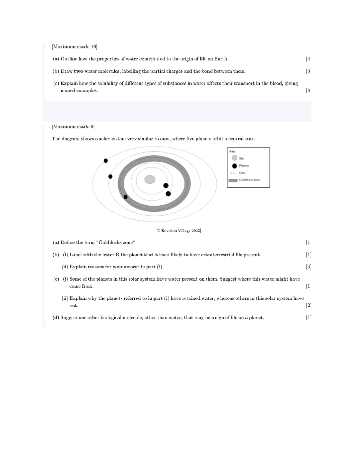 Biology 101: Properties of Water and Molecular Biology Worksheet - Studocu